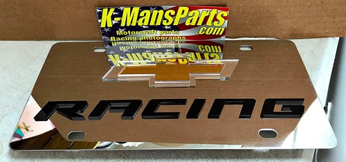 Chevrolet Chevy Racing bowtie mirror stainless steel vanity license ...