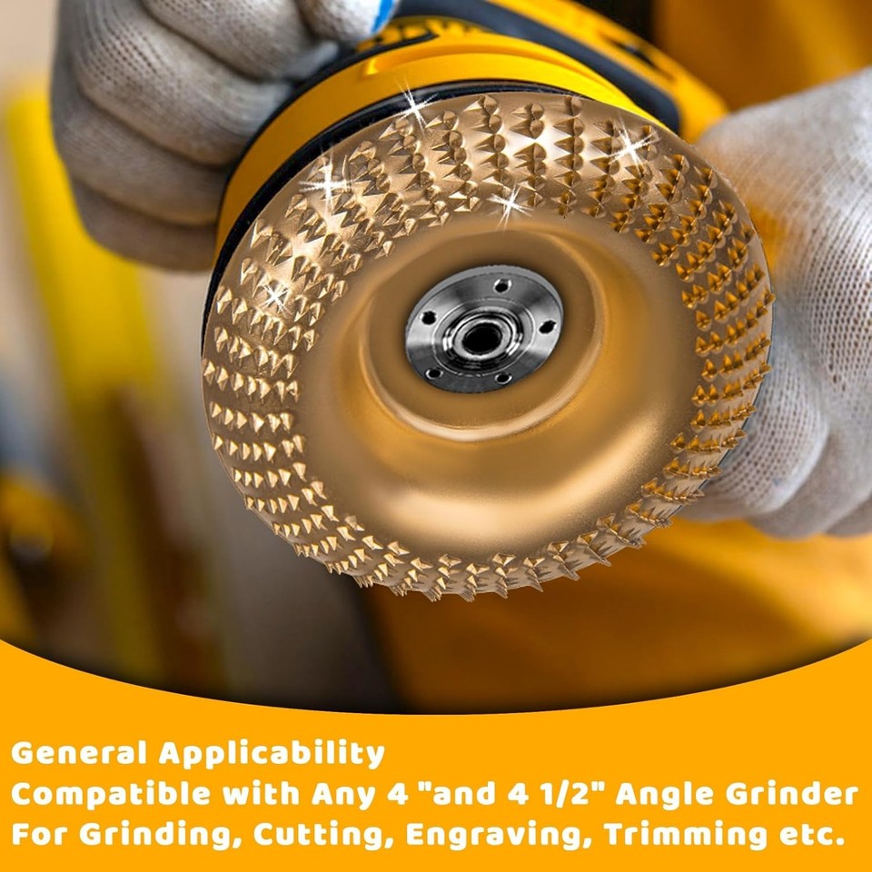 4PCS Angle Grinder Wood Carving Disc Set for 4" or 4 1/2" Attachment ...