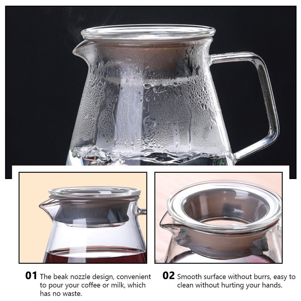 1pc Versatile Glass Kettle 500ml Coffee Pot Transparent Home Supplies ...