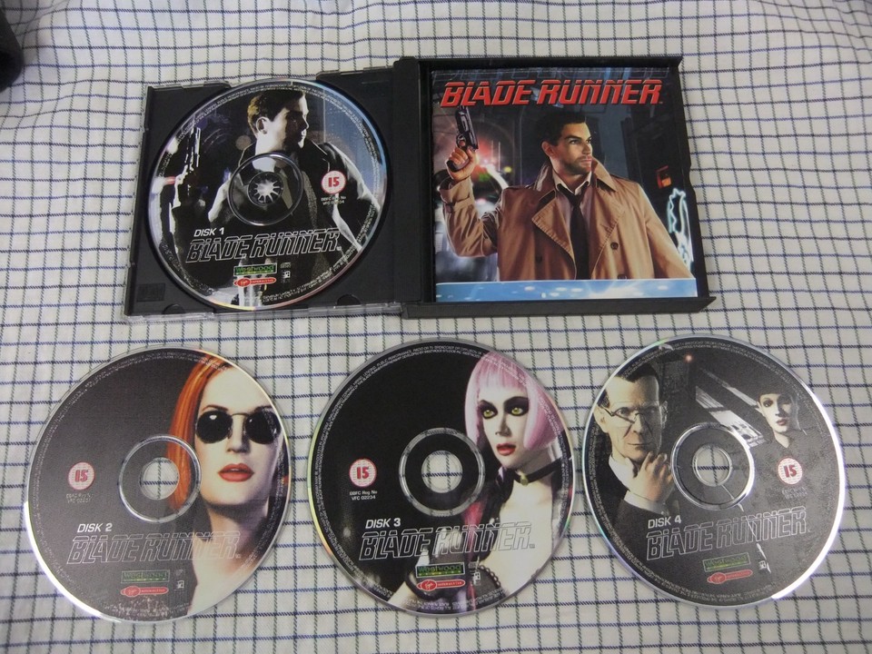 Blade Runner PC CD-ROM 4 Disc Set Westwood Studios Virgin Interactive ...