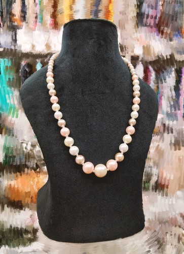 real genuine vintage pearl necklace , GENUINE NATURAL PINK PEARL ...