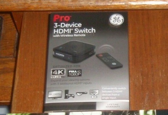 GE 3-device HDMI Switch With Wireless Remote Supports 1080p and 4k ...