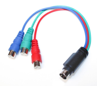 ATI 7-Pin S-Video to 3 RCA Female Component Splitter Adapter Cable ...
