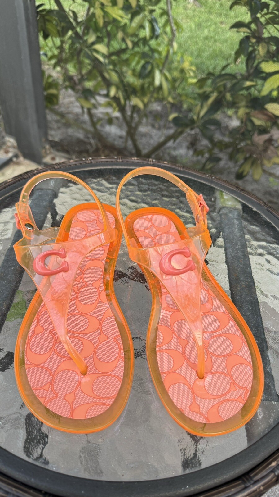 Coach Women's Natalee Jelly Slingback Thong Sandals S… - Gem