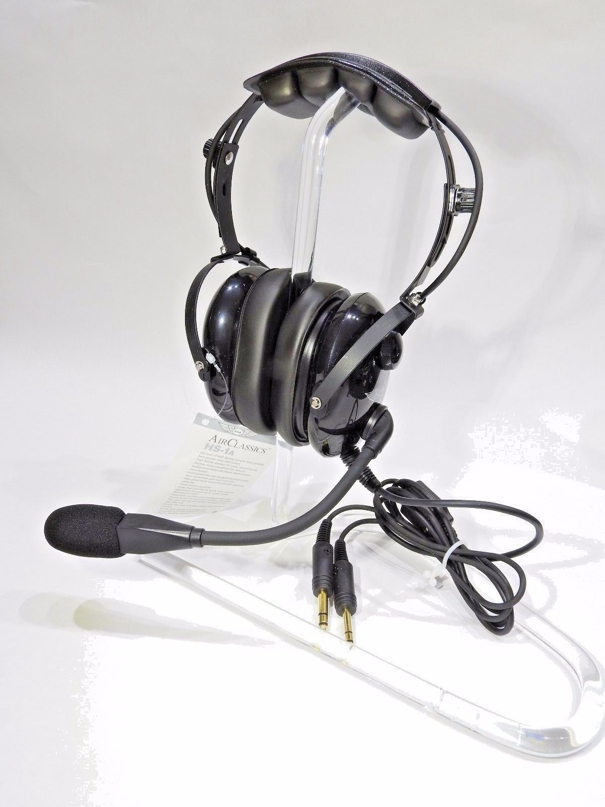 ASA AIR CLASSICS HS-1A GENERAL AVIATION HEADSET & CASE COMBO Lifetime ...