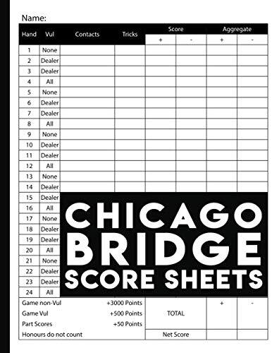 Chicago Bridge Score Sheets: 130 Large Chicago Bridge... by Publishing ...