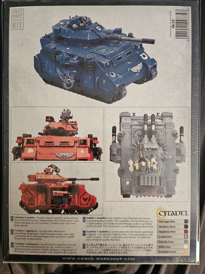 Games Workshop Warhammer 40k Space Marine Predator Tank Box ...