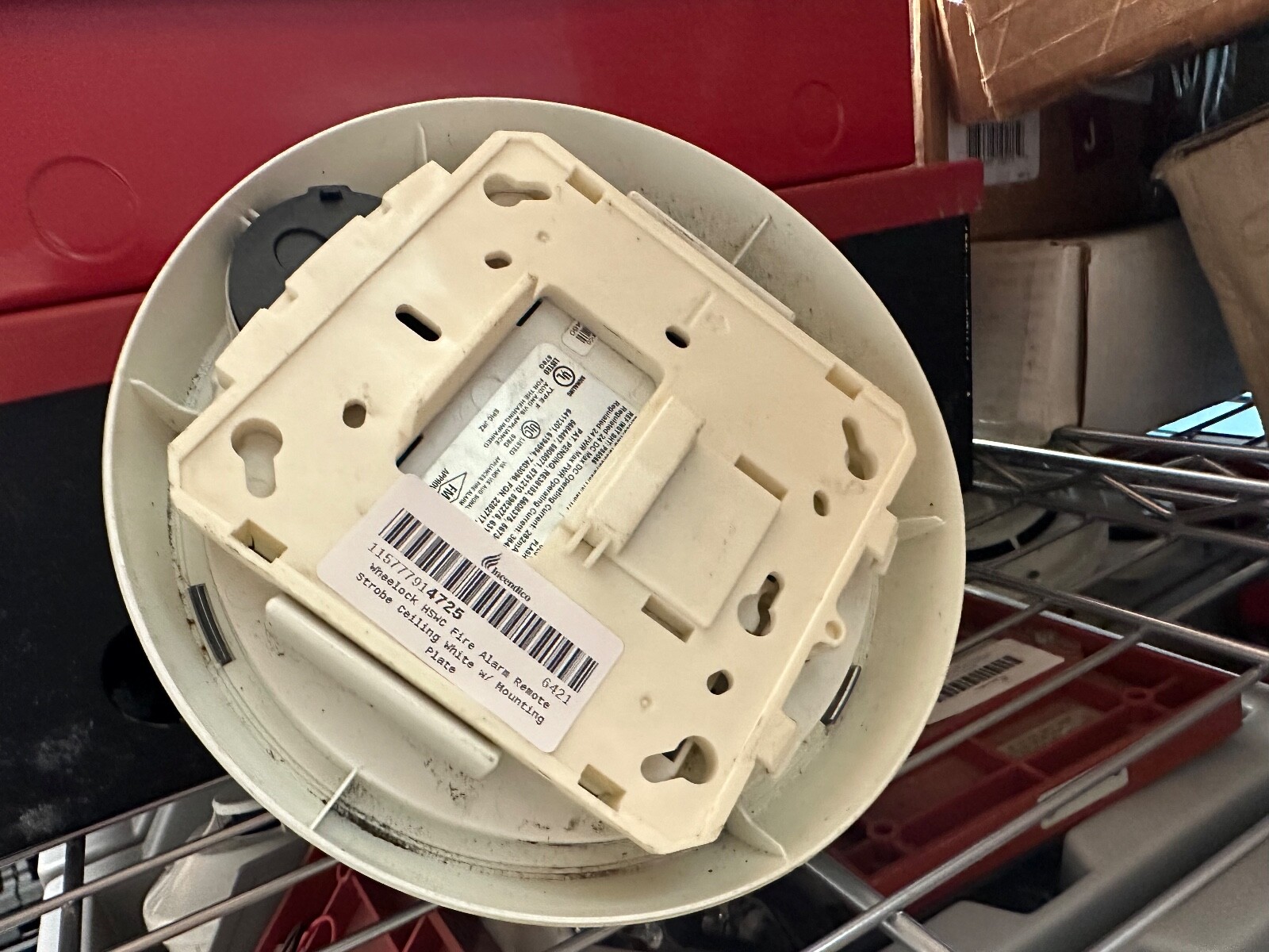 Wheelock HSWC Fire Alarm Remote Strobe Ceiling White w/ Mounting Plate ...