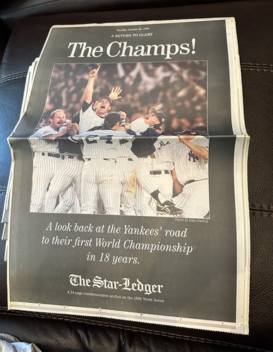 World Champs-NY Yankees-Star Ledger Newspaper- October 29,1996-Baseball ...