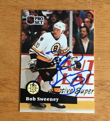 Bob Sweeney Boston Bruins Signed Autograph 1991-92 Pro Set Hockey Card ...