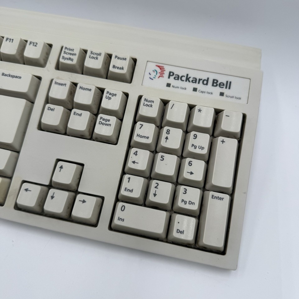 (E1) Packard Bell SK-2100W Mechanical Vintage PS/2 Computer Keyboard ...