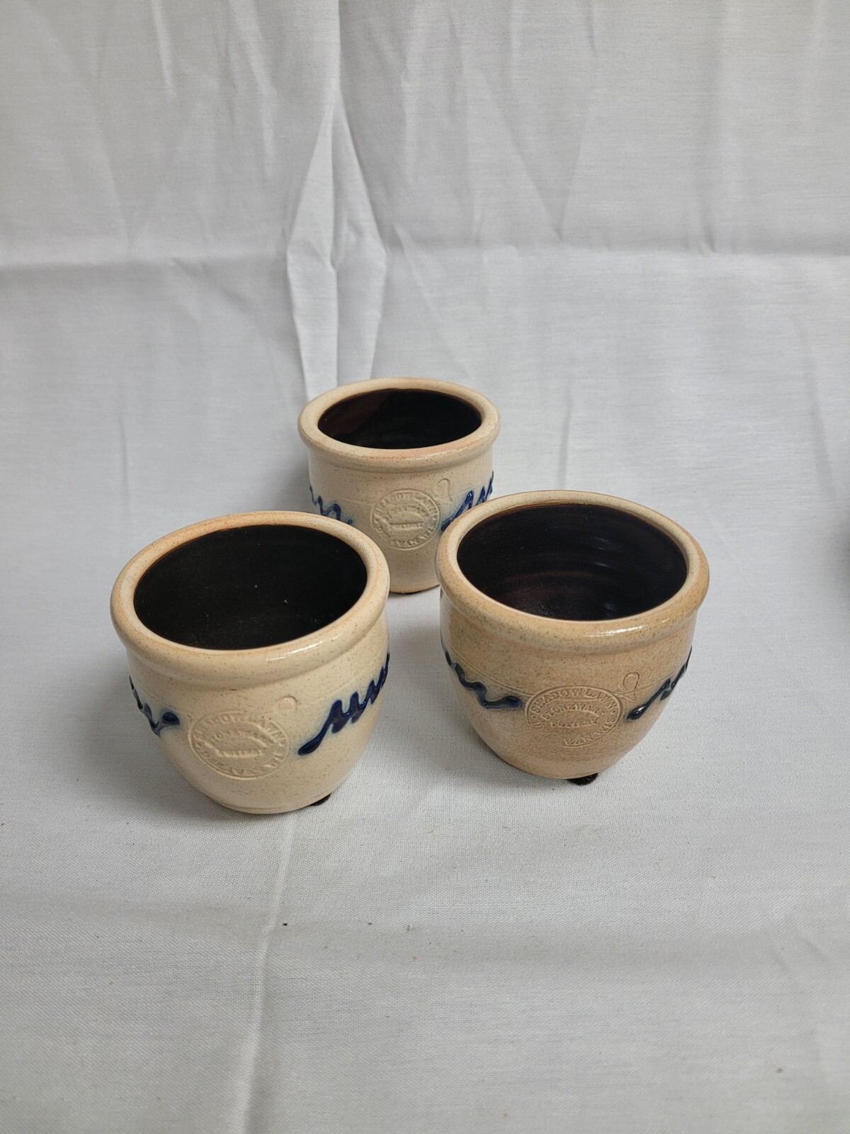 2 Shadowlawn Stoneware Pottery 3" Salt Glaze - Delavan Wisconsin | eBay