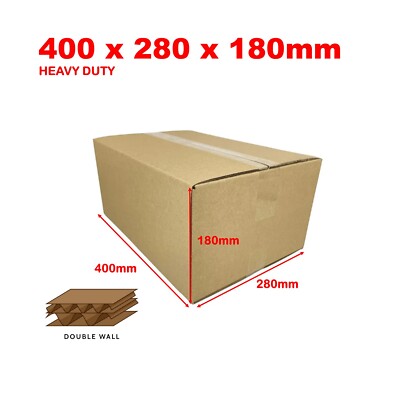 5x (400x280x180mm) Heavy-Duty Mailing Box Shipping Storage Carton Box ...