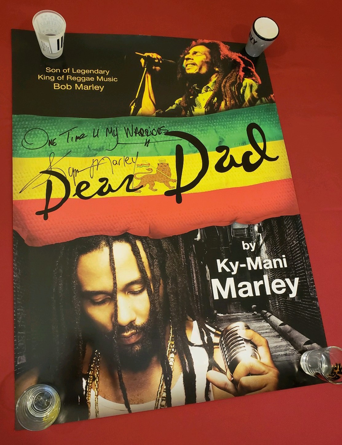 Dear Dad by Ky-Mani Marley Signed Book Poster 2010 Son of Bob Marley ...