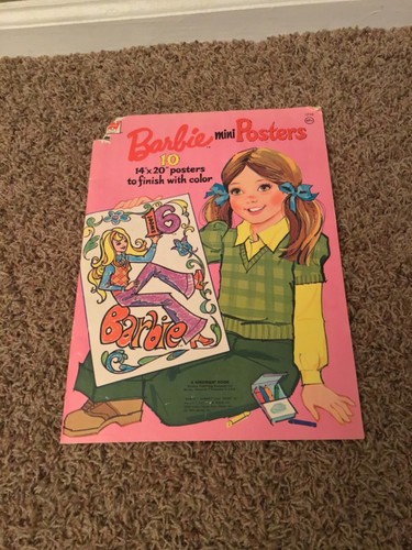 Vintage 1974 Whitman Barbie Mini Posters Coloring Book Un-Used | eBay