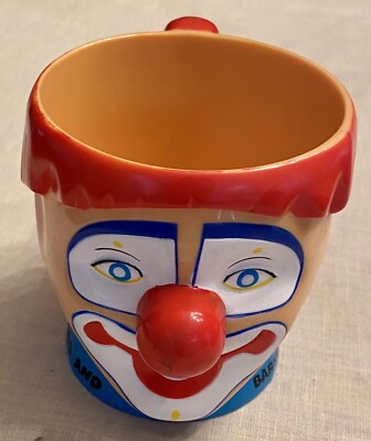 Ringling Bros and Barnum & Bailey BOZO Circus Clown Plastic Mug Cup ...
