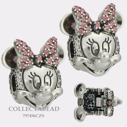Authentic Pandora Silver Shimmering Minnie Portrait CZ Clips (2 ...