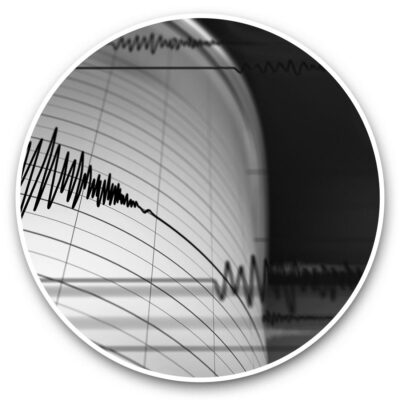 2 x Vinyl Stickers 30cm (bw) - Seismograph Earthquake Machine #35900 ...