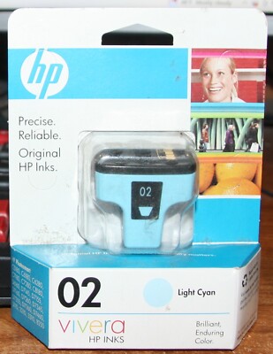 HP 02 LIGHT Cyan Ink Cartridge Vivera Photosmart Printer C8774WN EXP ...
