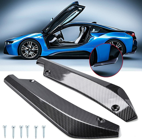 2× Rear Bumper Canard Diffuser Splitter Valence Spoiler Fin Lip Carbon ...
