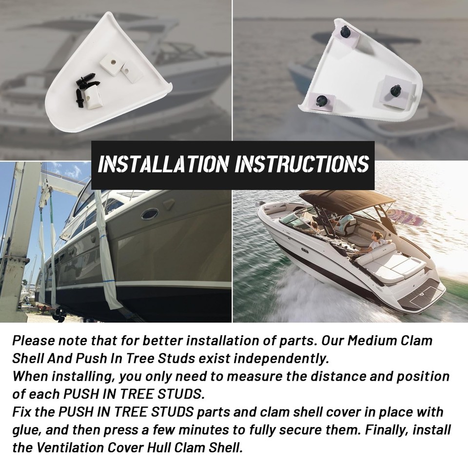 HQPARRTS 957175 Clam Shell Vent(7-3/8 x 6-5/8) Compatible with Sea Ray ...