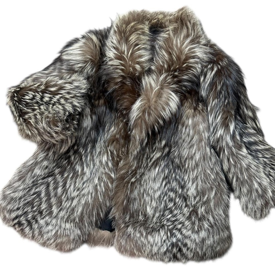 EMBA, Fox, Coat, Silver, Free, Silver Fox, Fur Coat, Women Authentic ...
