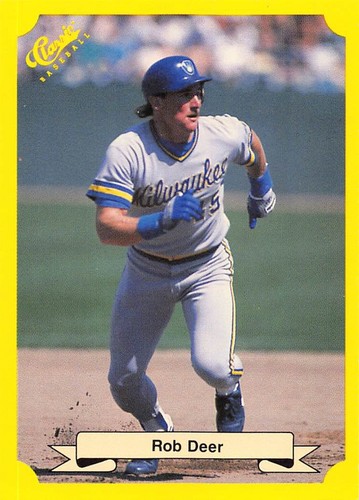 Rob Deer 1987 Classic Update Yellow 141 Brewers Baseball Card Green ...