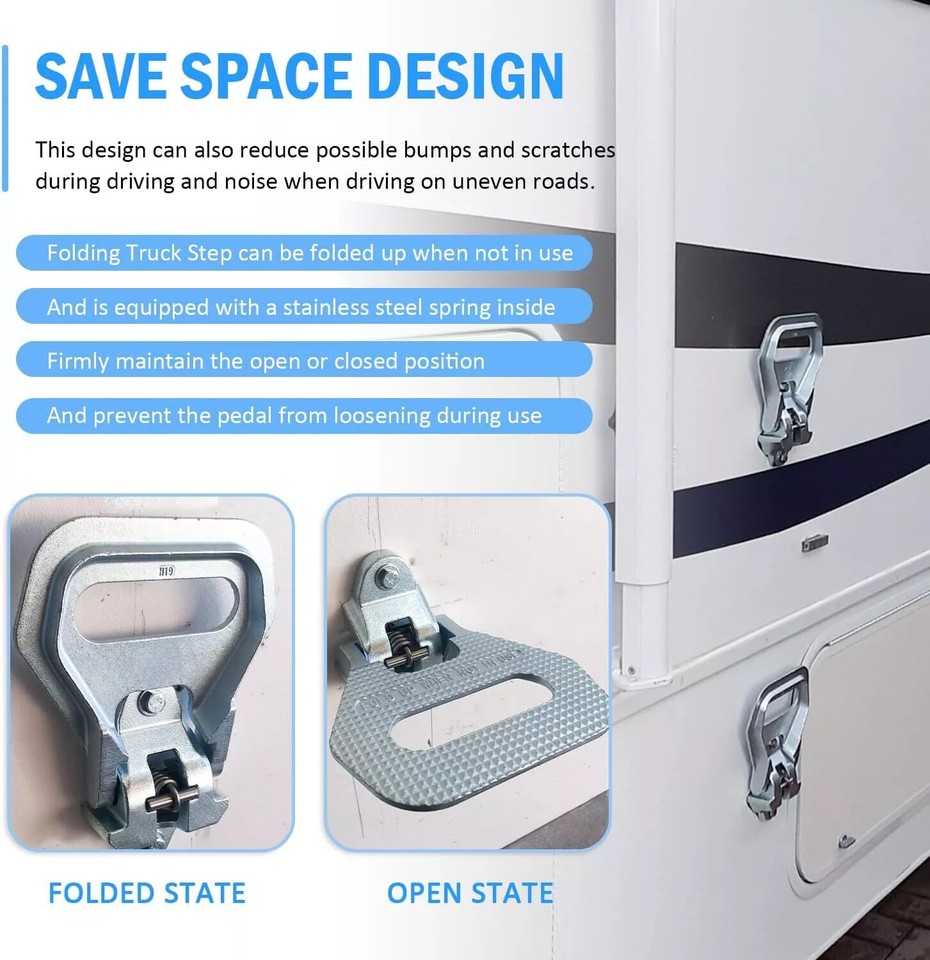 5236586 Silver Folding Truck Step Safety Folding Foot/Grab Step for ...