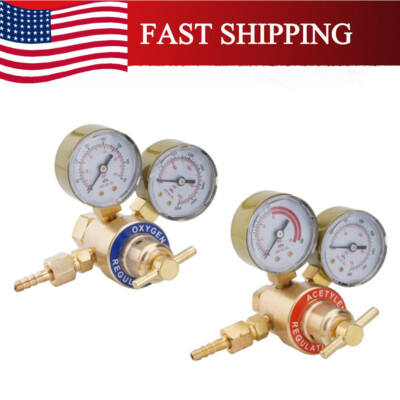 Oxygen and Acetylene Regulators Set with Dual Gauge, CGA200 CGA540 USA ...