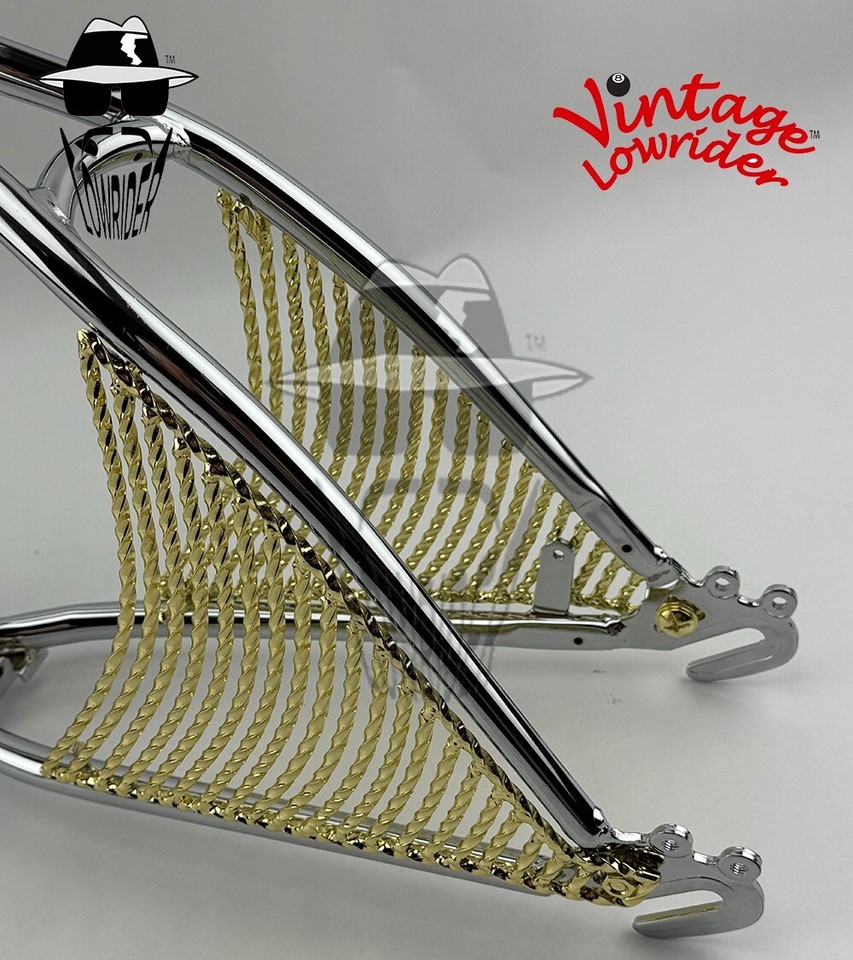 Vintage Lowrider 20" Square Twisted Frame Bottom Insert Chrome or Gold ...