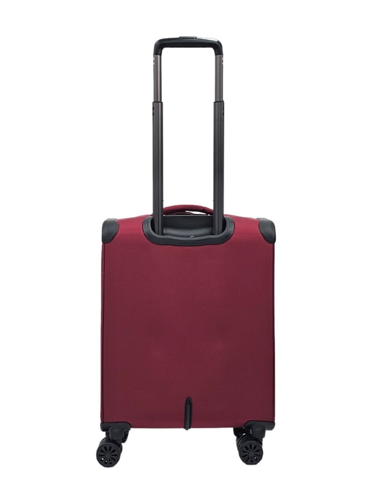 Lightweight Burgundy Suitcases 4 Wheel Luggage Travel Cases Soft Big ...