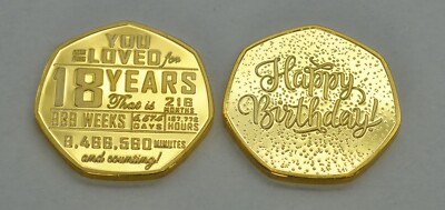 18th Birthday 24ct Gold Commemorative. Gift/Present, 18 Years ...