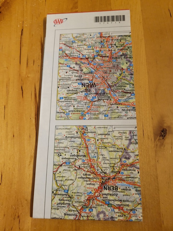 AAA Travel Map Italy Austria Switzerland International Series Road ...