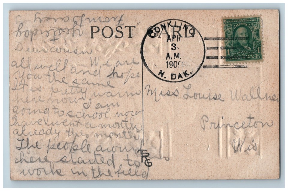 1909 Priest Preacher Gives Sermon Happy Easter Lily Flower Cross Bible ...