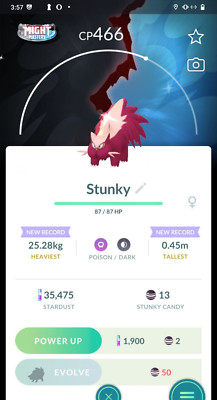 Pokémon Shiny Stunky background - P T C - GO Read Description | eBay