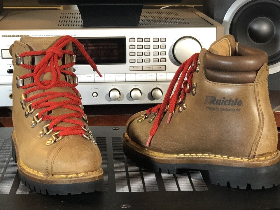 Raichle Vintage Hiking Boots Size 3 N Switzerland Mountaineering ...