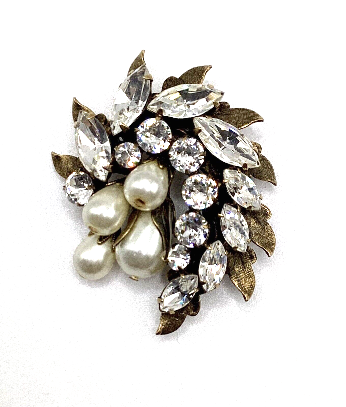 DAZZLING VINTAGE SIGNED REGENCY FAUX PEARLS & FACETED GLASS RHINESTONES ...