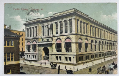 Postcard IL Public Library Chicago Illinois | eBay