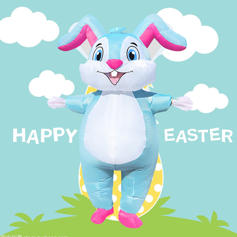 Adult Inflatable Rabbit Costume Blow Up Suit Easter Bunny Party Fancy ...