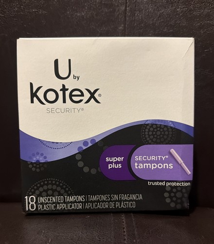 U by Kotex SUPER PLUS Security Tampons unscented 18 Count NEW UNOPENED ...