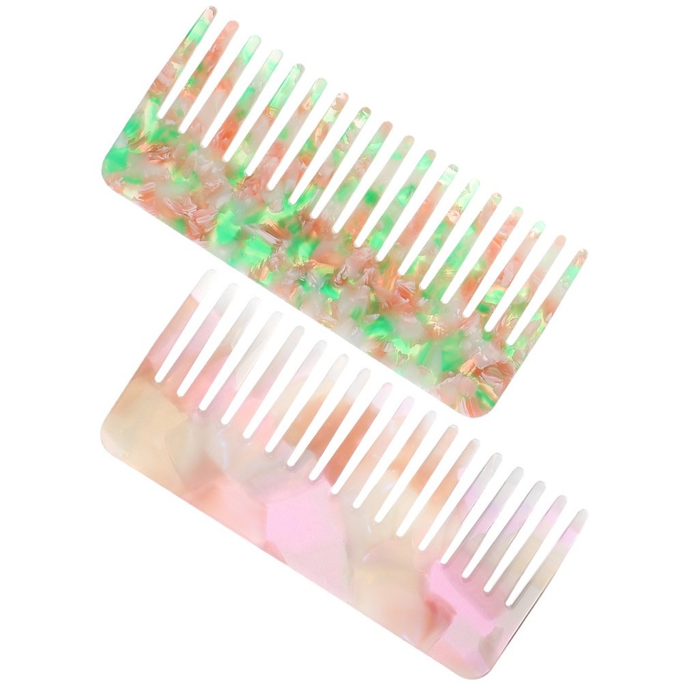 2 pcs Wide Tooth Comb Anti-static Comb Hairdressing Comb Hair Styling ...