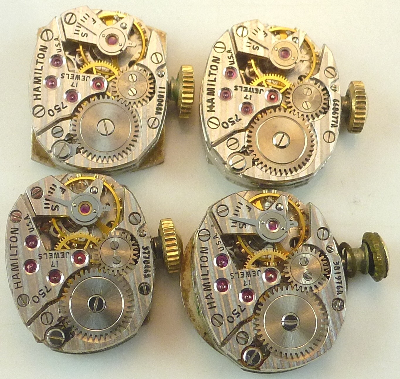 Lot of 4 LDS Hamilton Wristwatch Movements - 750, 750, 750, 750 - All ...