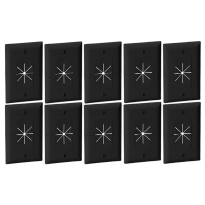 10x 1-Gang Split Wall Plate Flexible Opening Low Voltage Audio Video ...