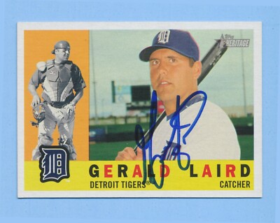 GERALD LAIRD Signed/Autographed 2009 Topps Heritage Card #361 Tigers w ...