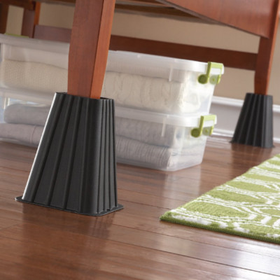 Heavy-Duty Tall Bed Risers Home Management Create Under Bed Storage ...