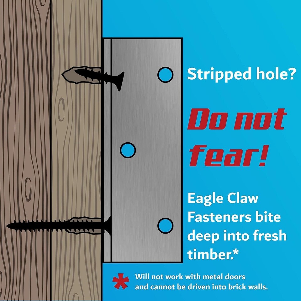 Eagle Claw Fasteners | Easy DIY Stripped Screw Hole Door Hinge Repair ...