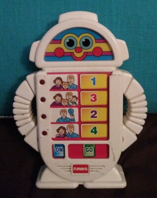 1996 Hand Held Hasbro Alphie Talking Playskool Robot Lights 9 Cards ...
