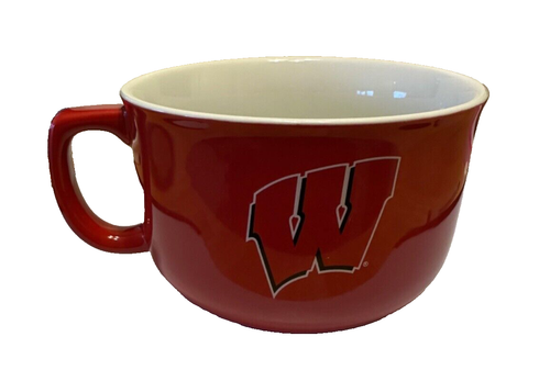 NCAA Wisconsin Badgers MUG BOWL Chili Soup Coffee Tailgate Party Chip ...