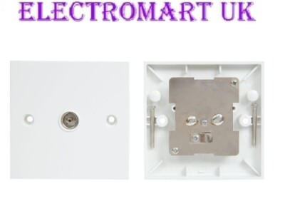 SINGLE TV COAX COAXIAL AERIAL WALL SOCKET OUTLET PLATE | eBay UK