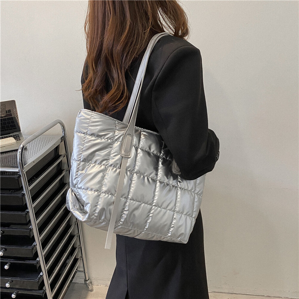 Cotton Padded Ladies Handbags Large Travel Shopping Top-handle Bags ...